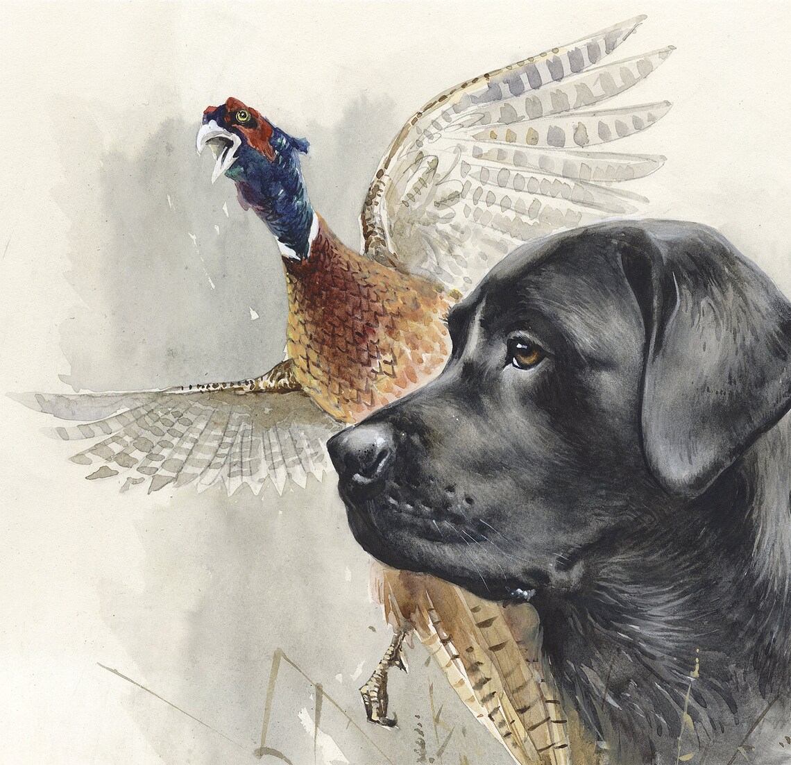 Labradors Hunting Signed Author's Watercolor Print - Etsy