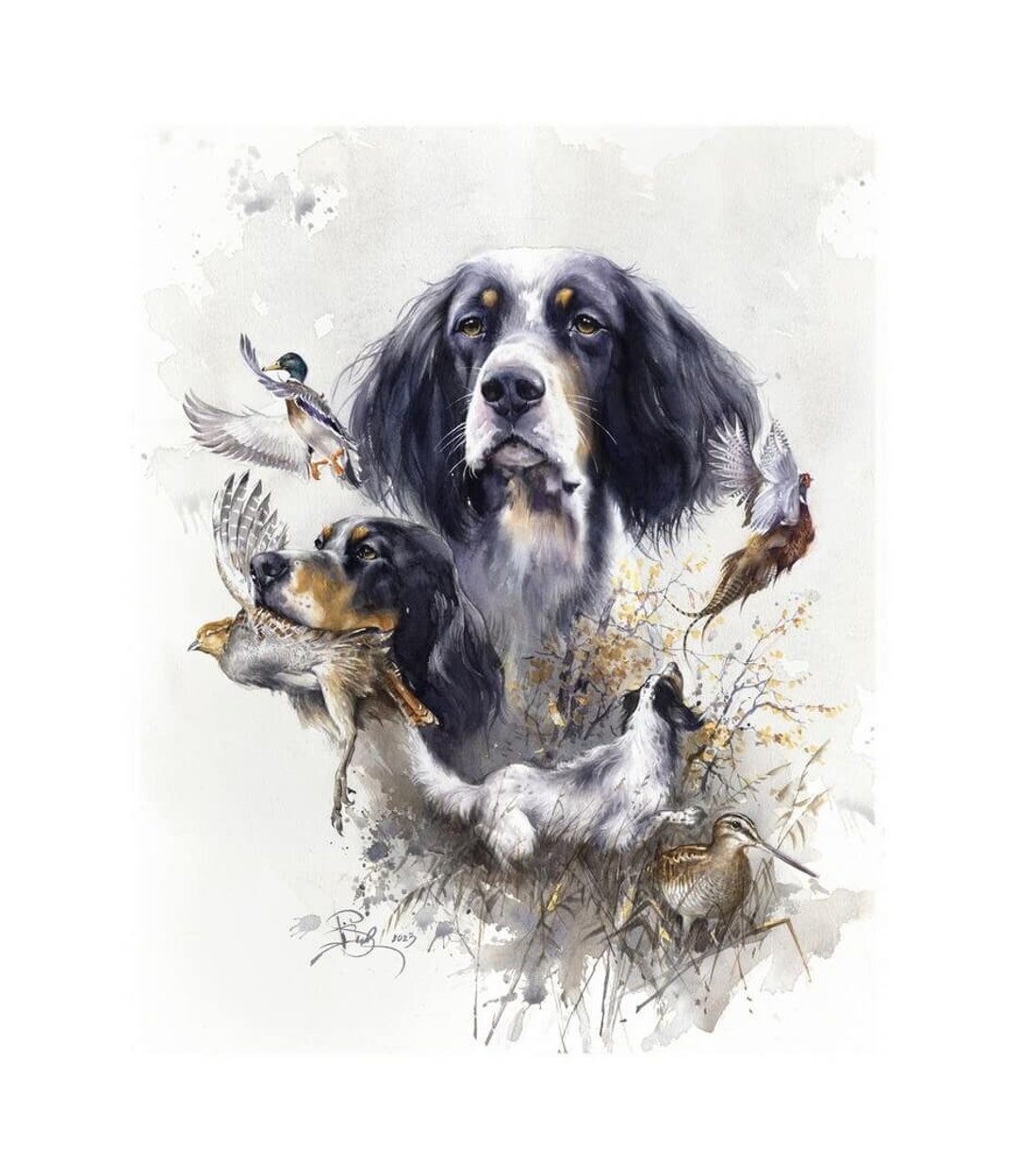 Poetry of Bird Hunting" Watercolor Signed Print by Valery Siurha - Etsy