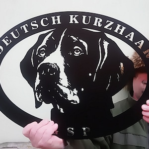 German Shorthair Pointer Metal Sign: Custom Dog Kennel Decor (16.9x23.6 ...
