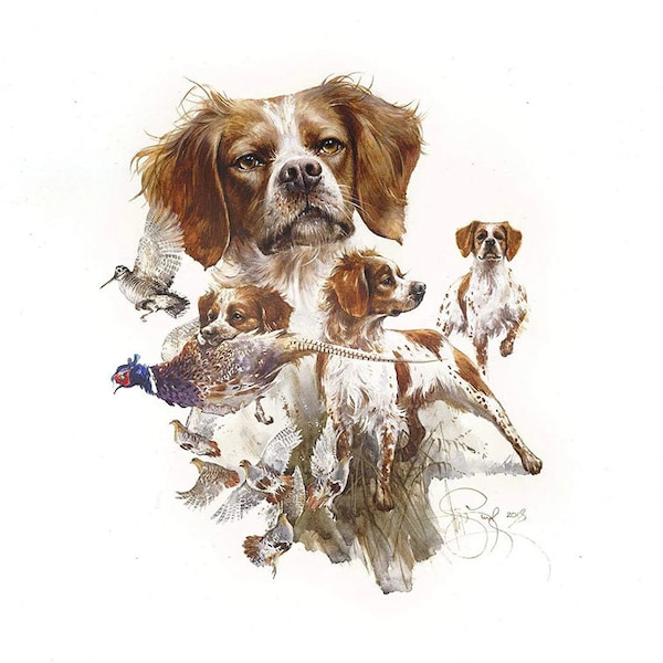 Brittany Spaniel Art - Etsy