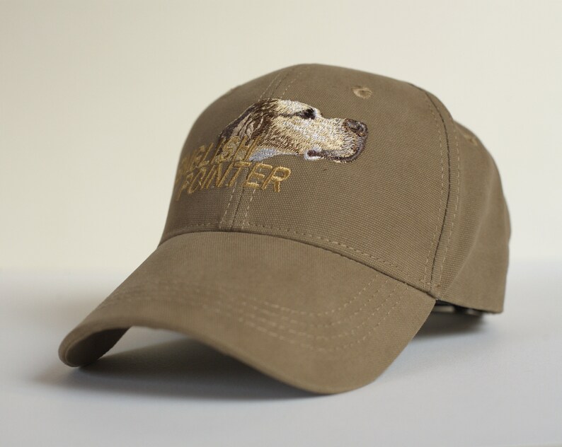 Embroidered English Pointer Hunting Hat - Olive Cotton Cap - Etsy
