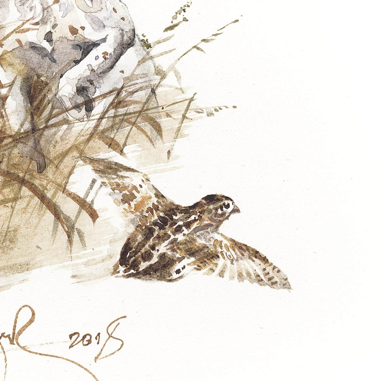 Hunting With English Springer Spaniel Signed Print - Etsy