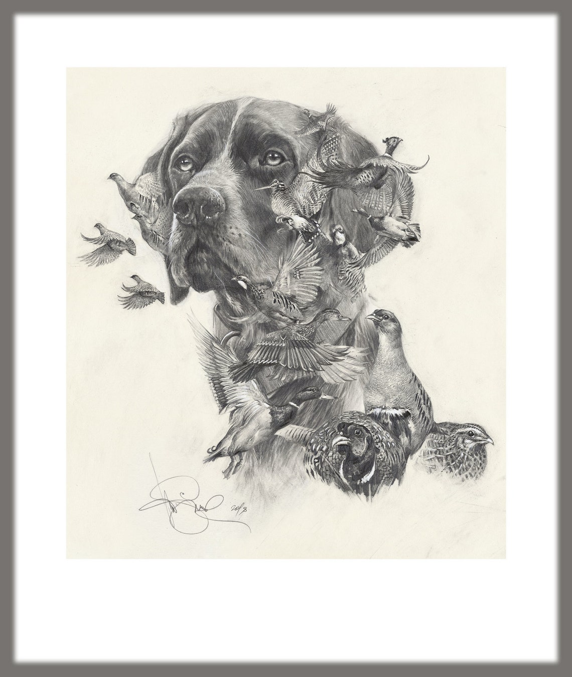 German Shorthair Pointer Portrait Print Pointer Art German - Etsy