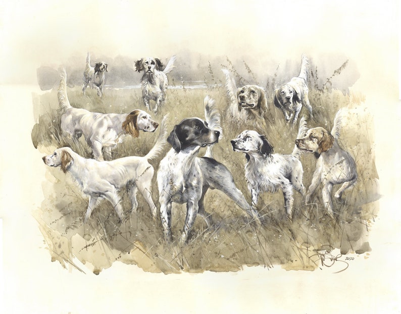 Llewellin Setter Print infield Setter Art | Etsy