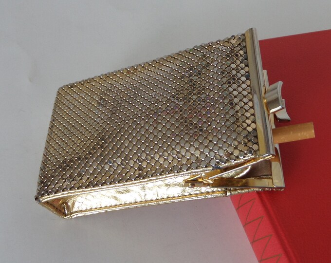 Whiting and Davis Gold Metal Mesh Cigarette Case, Metal Mesh & Faux ...