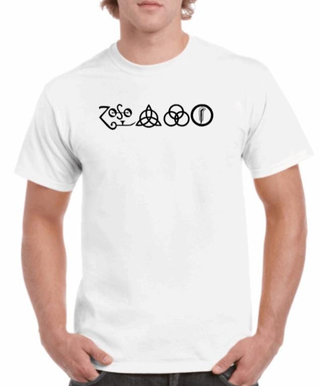 Vintage Led Zeppelin Inspired Symbols T-shirt, Classic Rock Band Tee - Etsy