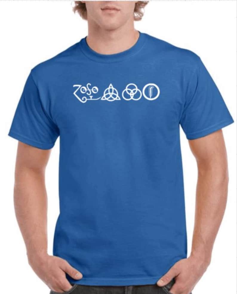 Vintage Led Zeppelin Inspired Symbols T-shirt, Classic Rock Band Tee - Etsy
