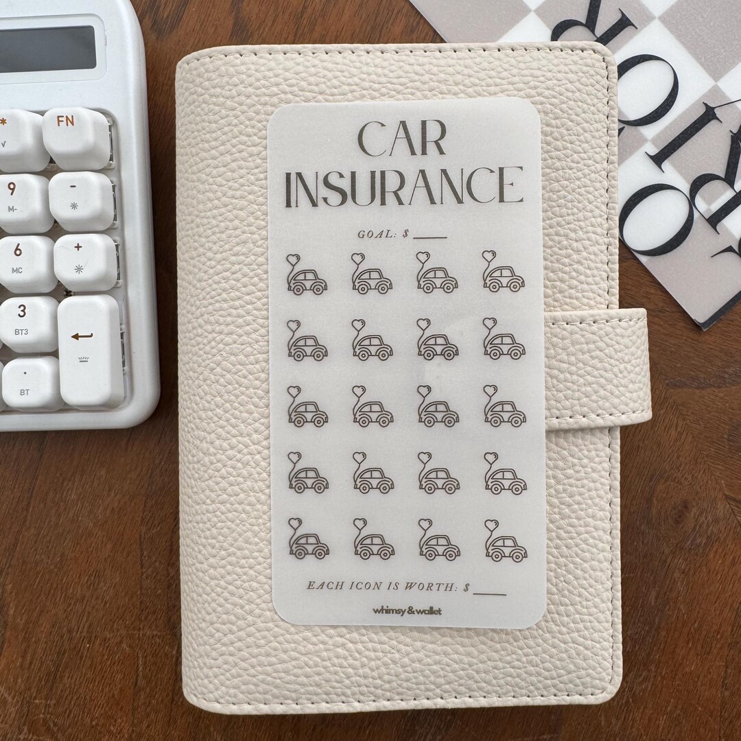 Car Insurance Savings Challenge | Matte Vellum A6 Savings Tracker - Etsy
