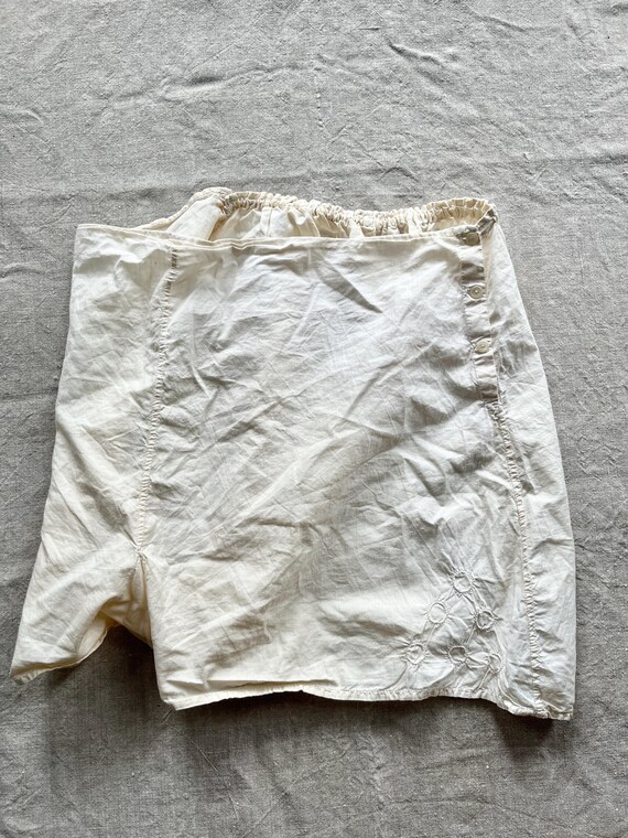 1930s embroidered cotton tap pants 40s high waist bou… - Gem