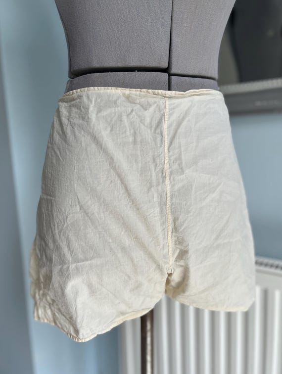 1930s embroidered cotton tap pants 40s high waist bou… - Gem