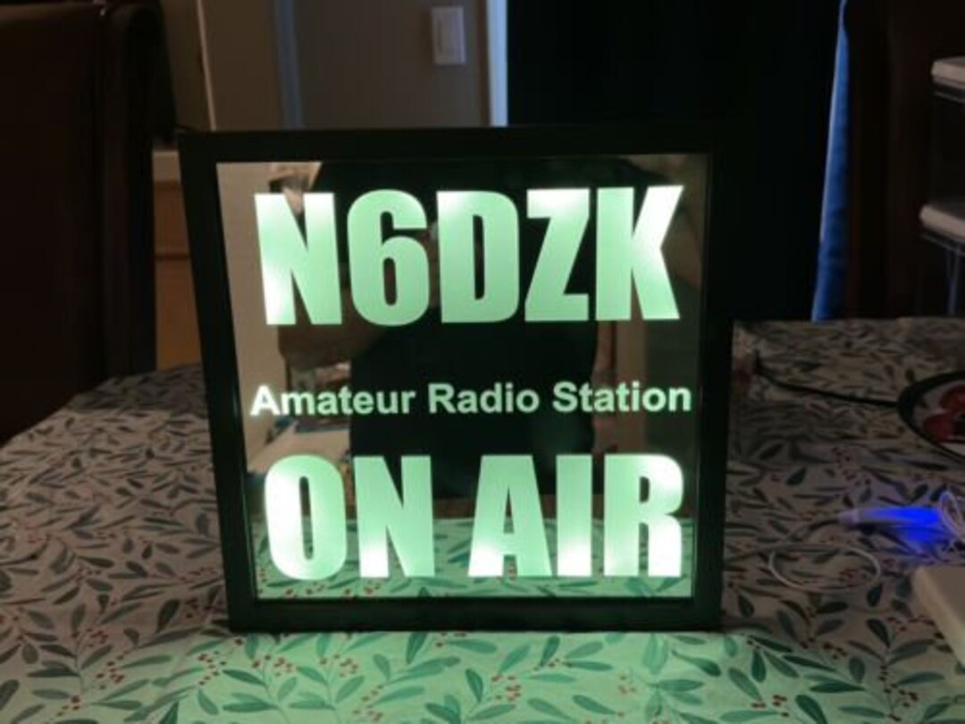 Ham Radio LED on Air Call Sign Mirror Light - Etsy