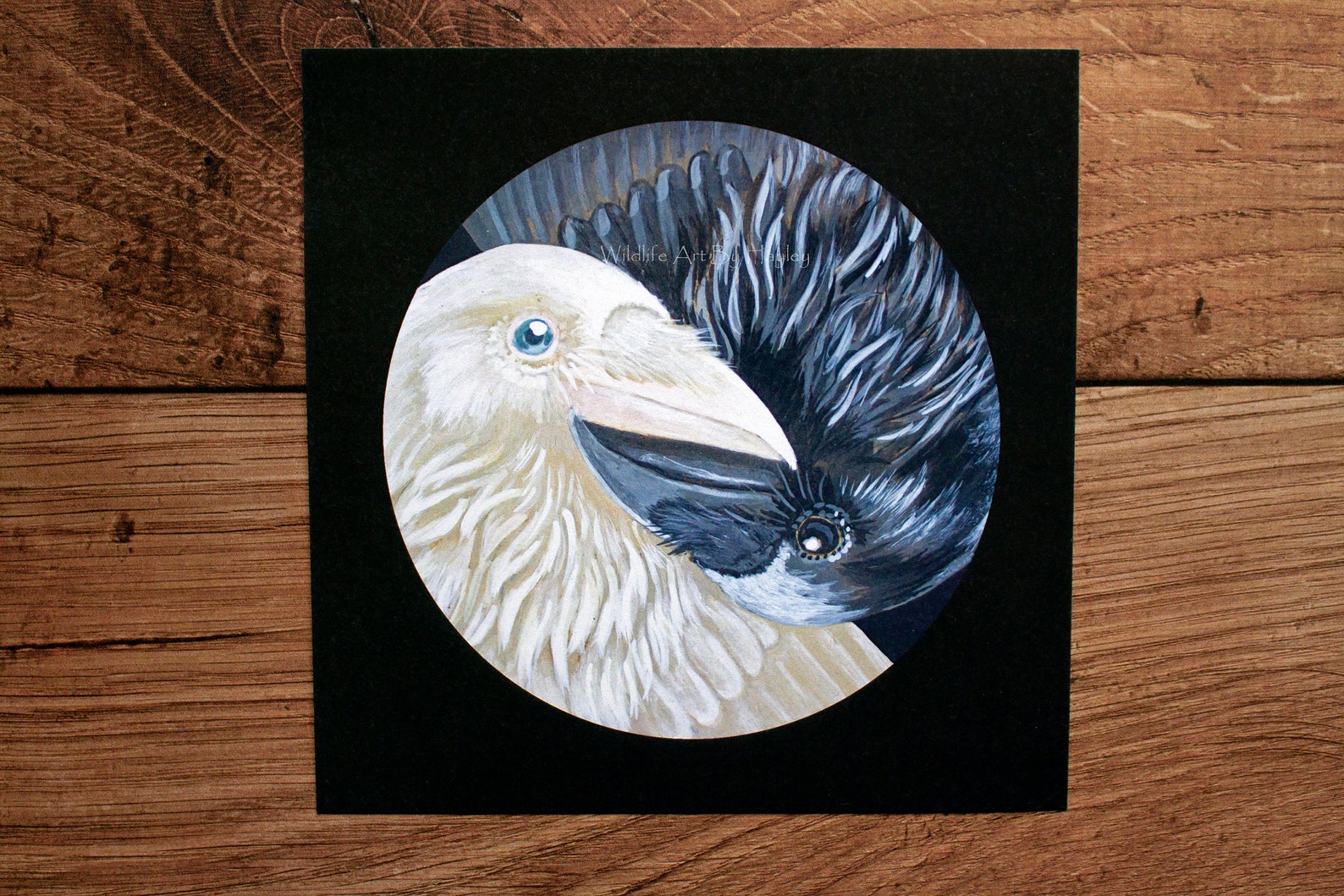 Ravens Square Art Print Yin-yang Birds - Etsy UK