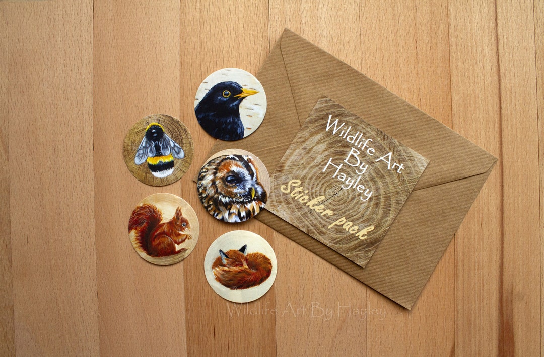 British Wildlife Sticker Pack. Circular Animal Stickers, Paper Sticker ...
