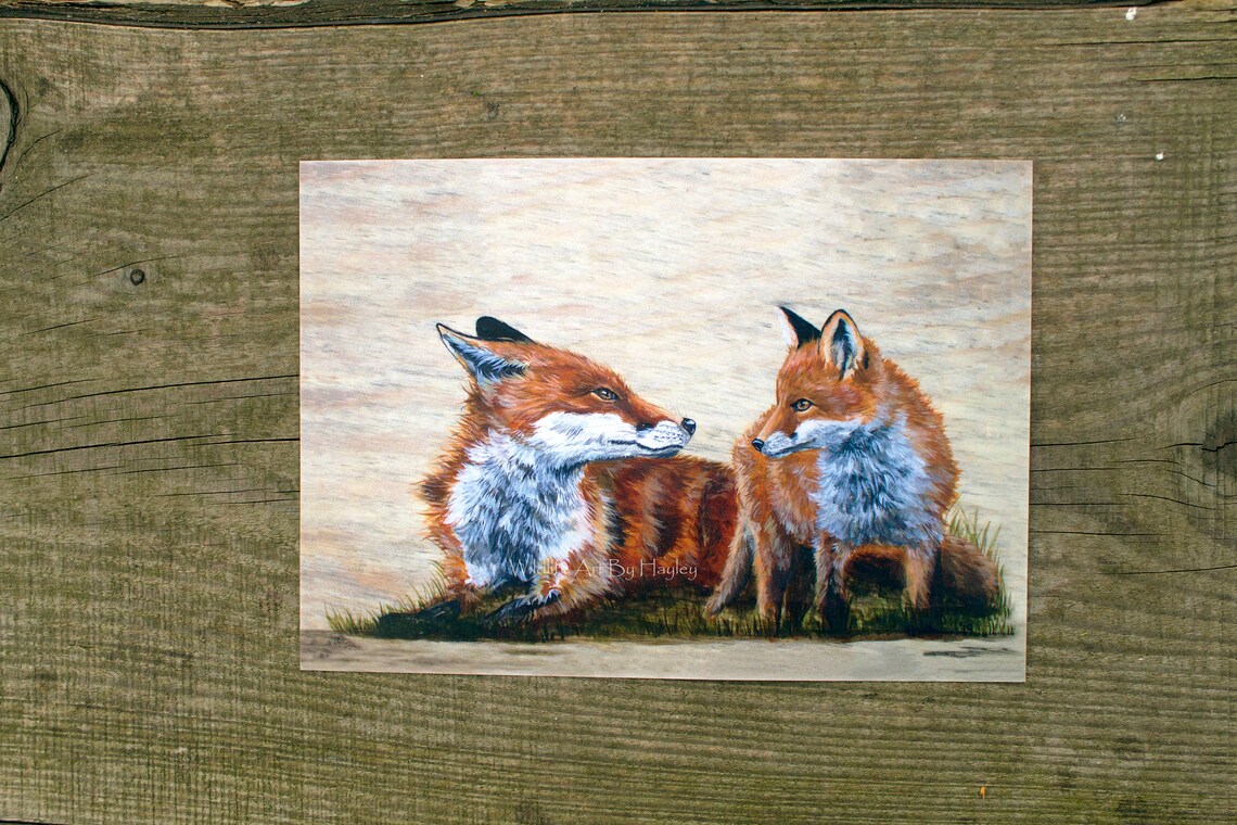 Fox Family Art Print A4 Size. - Etsy