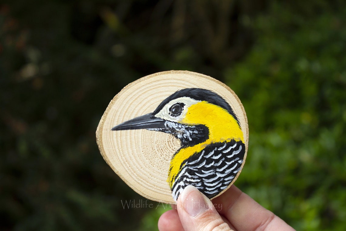 Campo Flicker Painting on a Recycled Wood Slice - Etsy UK