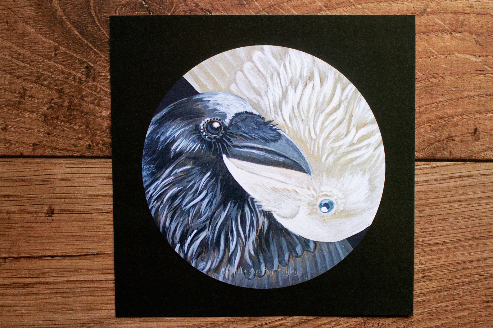 Ravens Square Art Print Yin-yang Birds - Etsy UK