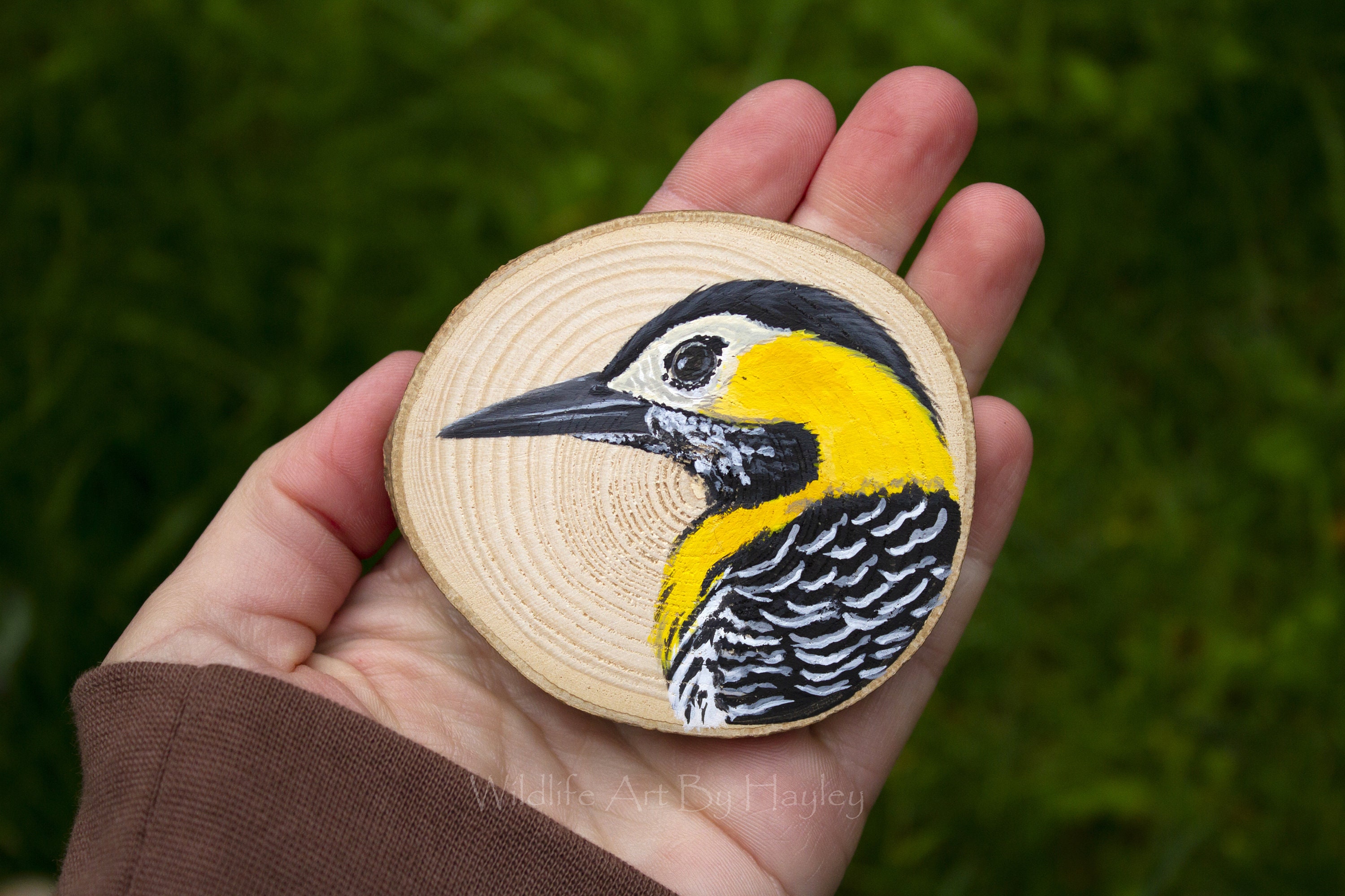 Campo Flicker Painting on a Recycled Wood Slice - Etsy UK