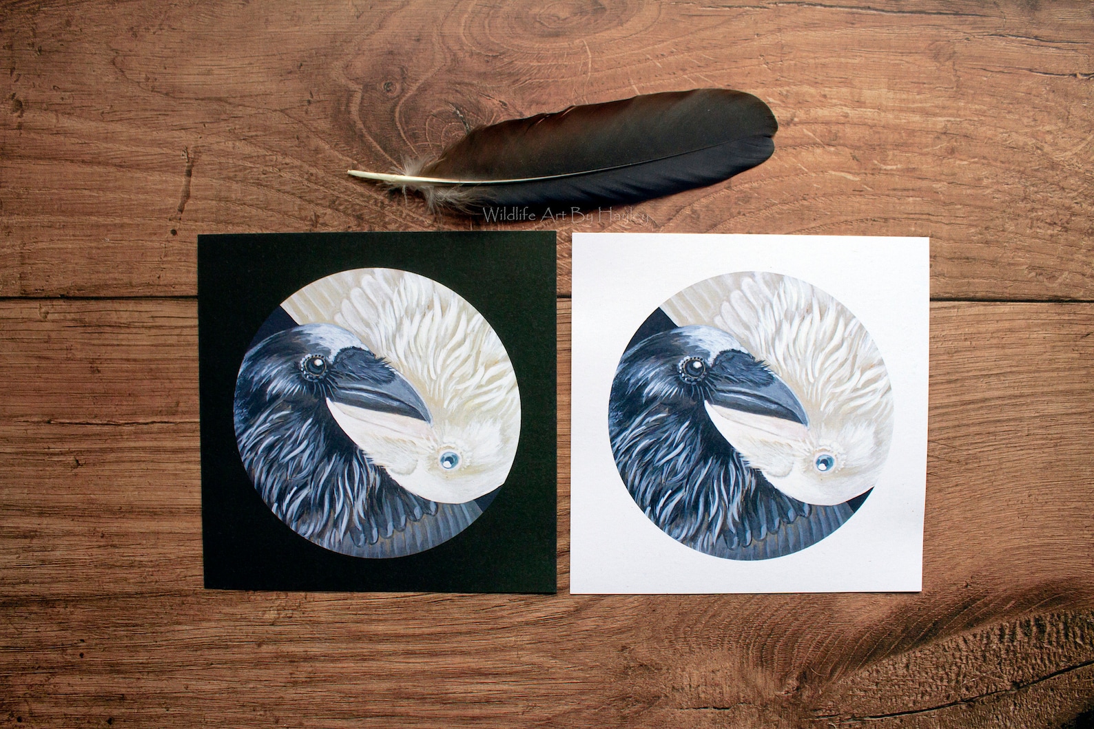 Ravens Square Art Print Yin-yang Birds - Etsy UK