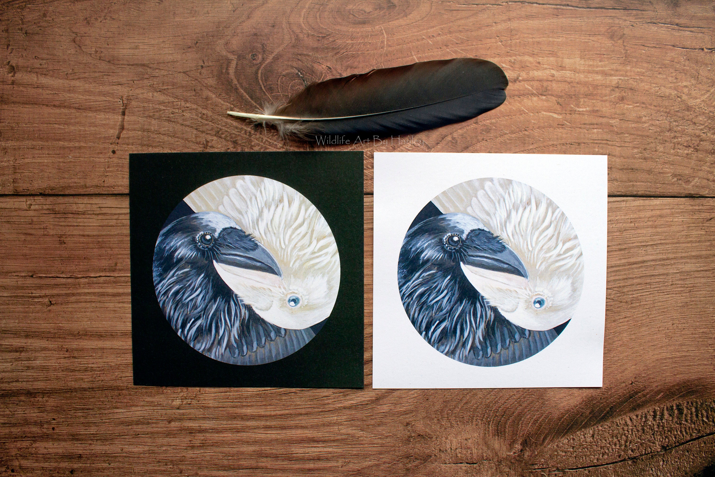 Ravens Square Art Print Yin-yang Birds - Etsy UK