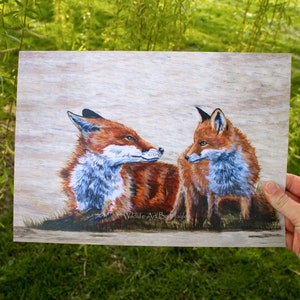 Fox Family Art Print A4 Size. - Etsy
