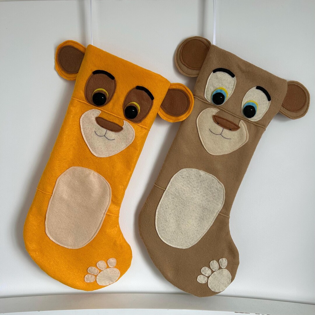 Disney the Lion King Inspired Simba and Nala Large Christmas Stocking ...