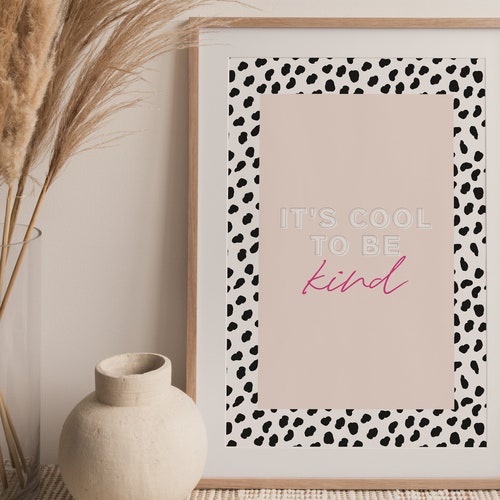 Be Kind Quote Print Kindness Poster Blush Pink Wall Art | Etsy