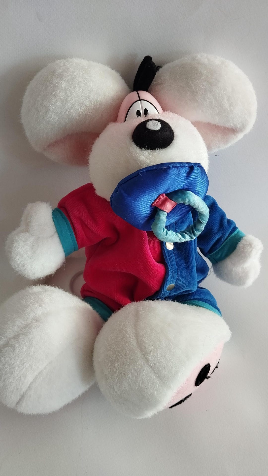 Diddl Mouse Thomas Goletz Wearing Jumper & Bib Soft Plush Toy Vintage ...