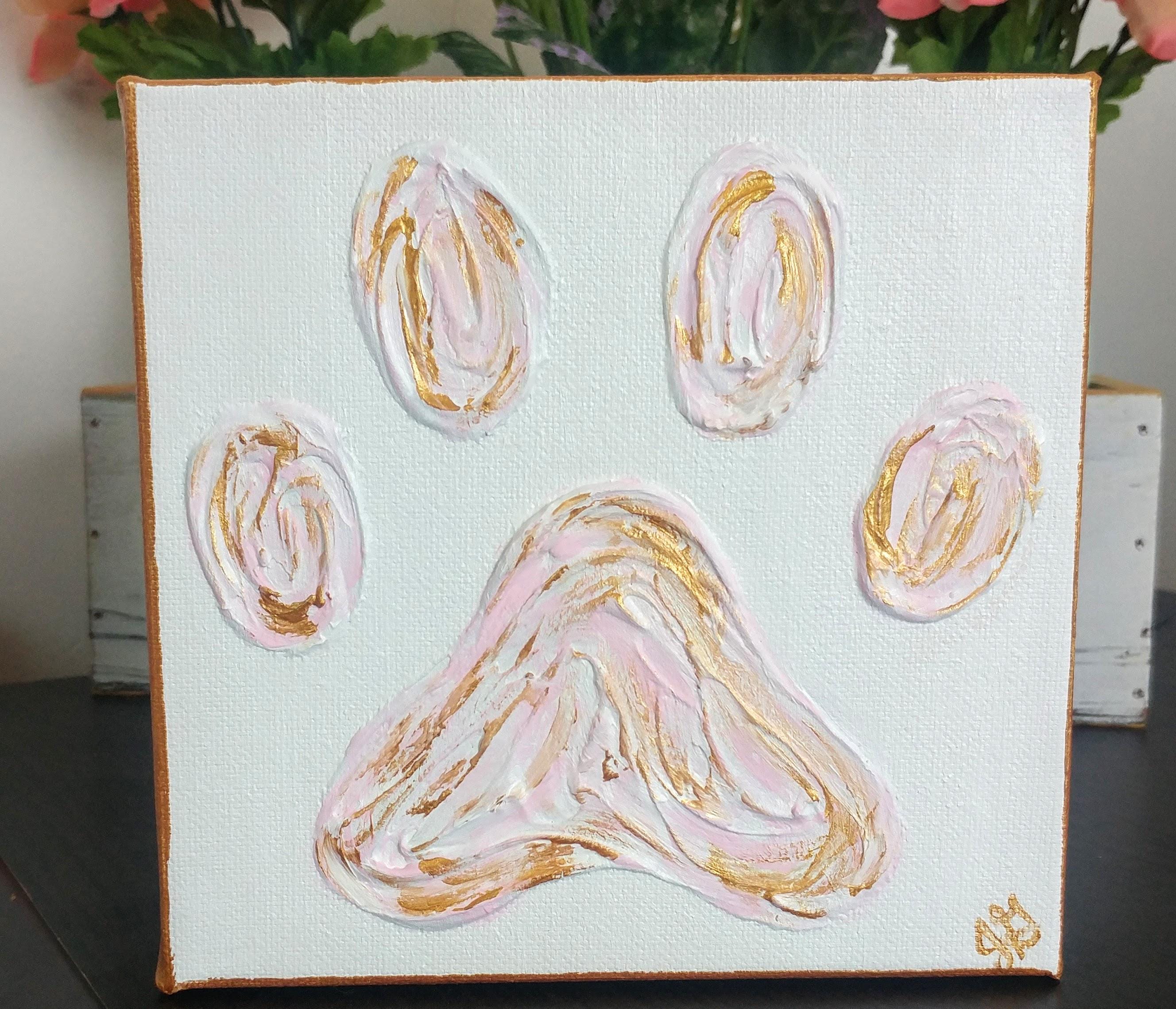 Custom School Colors Paw Print Painting: Dorm Decor - Etsy