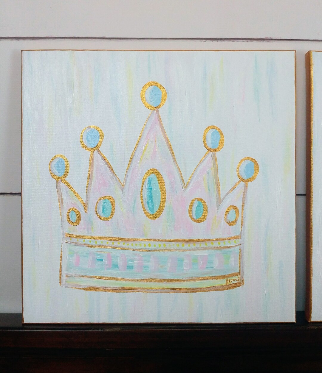 Castle, Carousel, Princess Crown Painting Toddler Room Decor, Nursery ...
