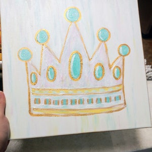 Castle, Carousel, Princess Crown Painting Toddler Room Decor, Nursery ...