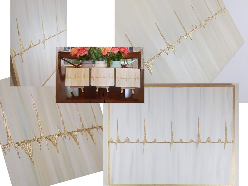 Abstract Heart Painting EKG Painting Abstract EKG Art - Etsy