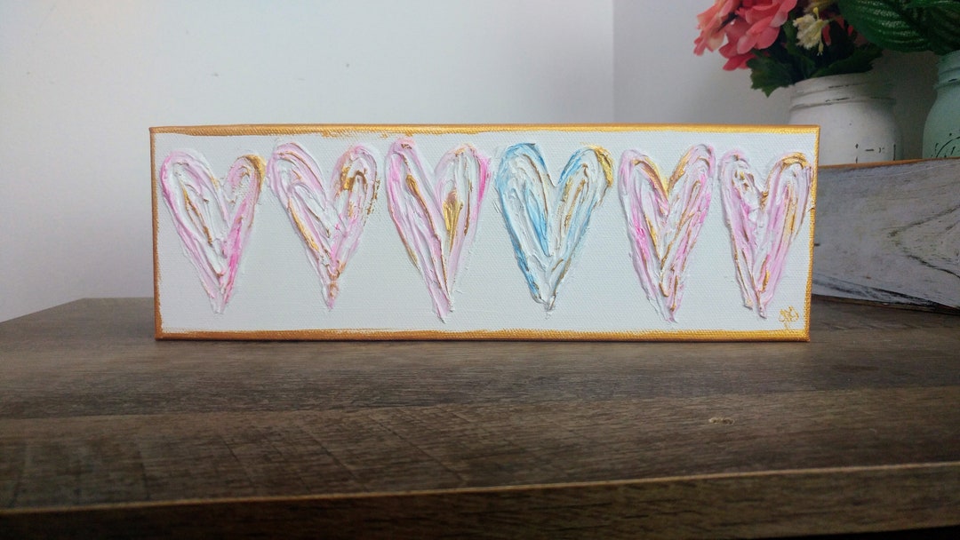 Hearts Painting for Mom or Grandma, Gift From Group of Friends, Custom ...
