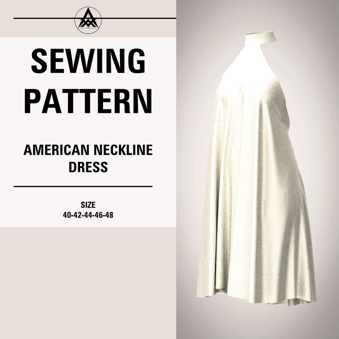 Linen Ruffle Dress Sewing Pattern: American Neckline (PDF Pattern) - Etsy