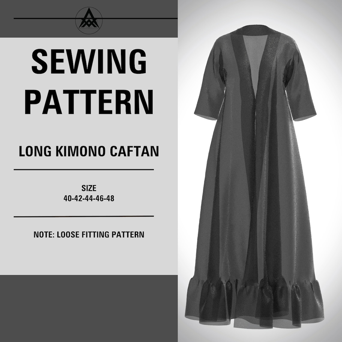 Long CAFTAN Pdf Sewing Pattern - Etsy