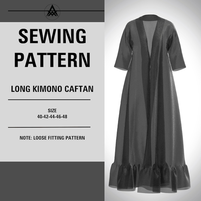 Long CAFTAN Pdf Sewing Pattern - Etsy