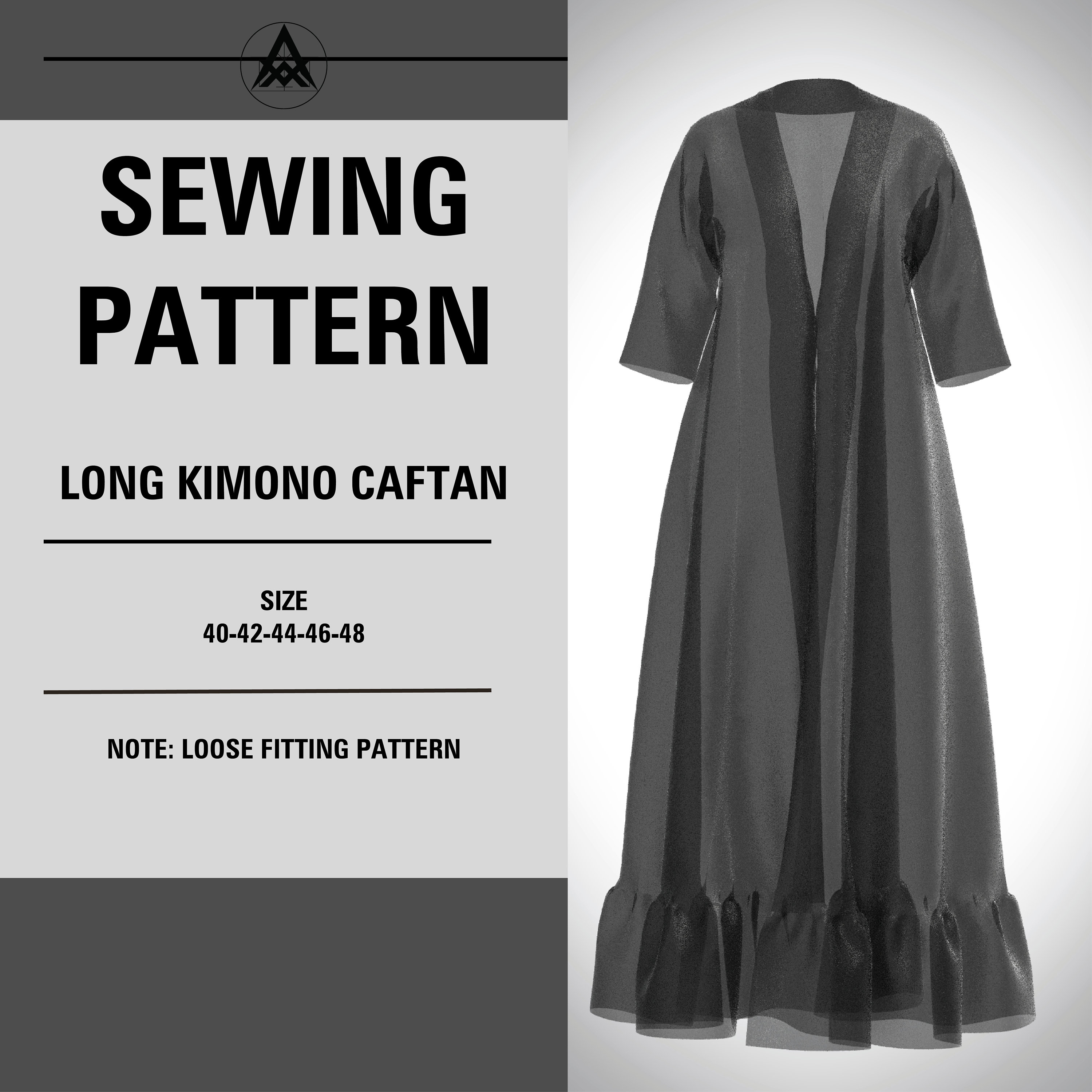 Long CAFTAN Pdf Sewing Pattern - Etsy