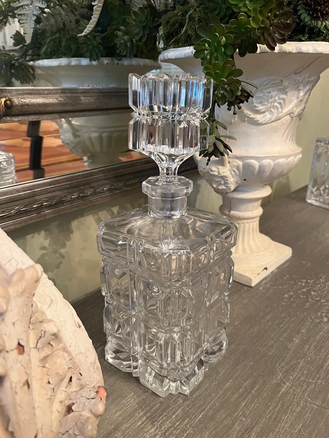 Vintage Glass Liquor Decanter - Etsy