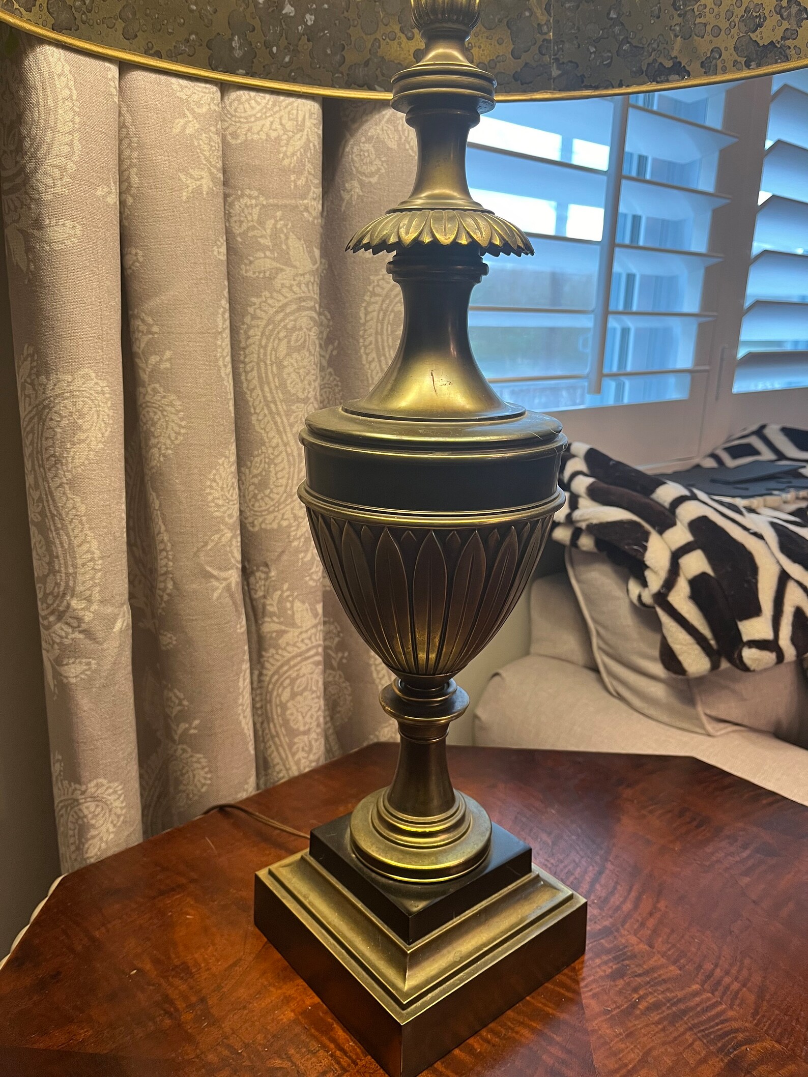 Antique Brass Stiffel Trophy Lamp W Original Shade - Etsy