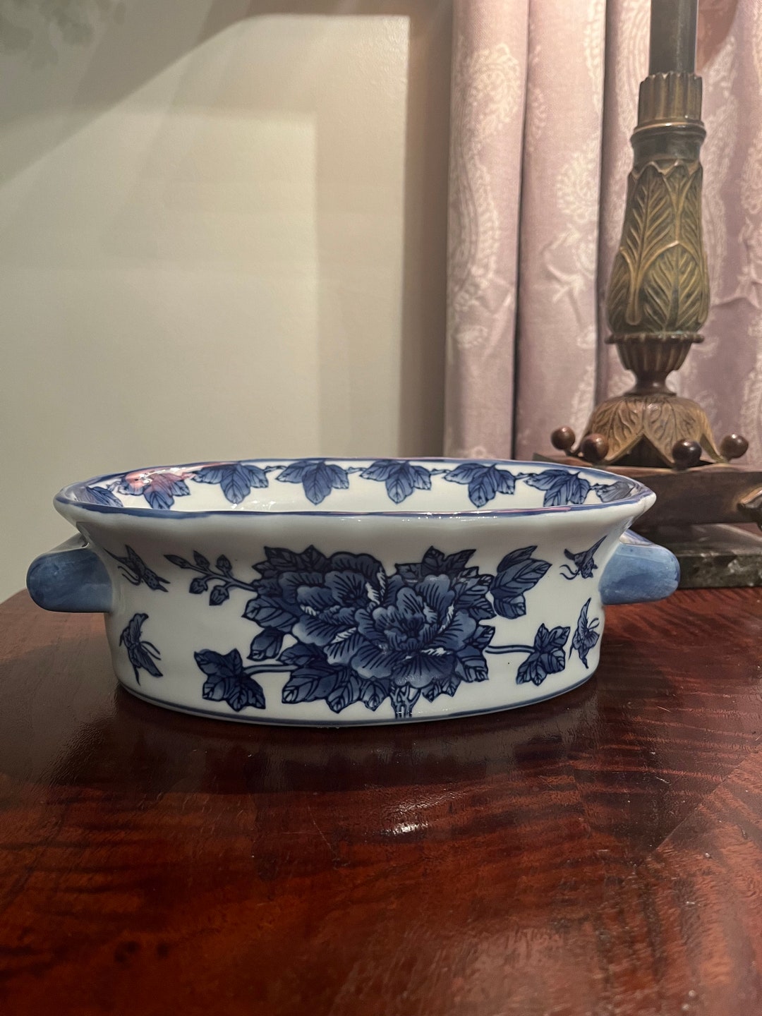Blue and White Chinese Cachepot Planter Jardiniere Chinoiserie Home ...