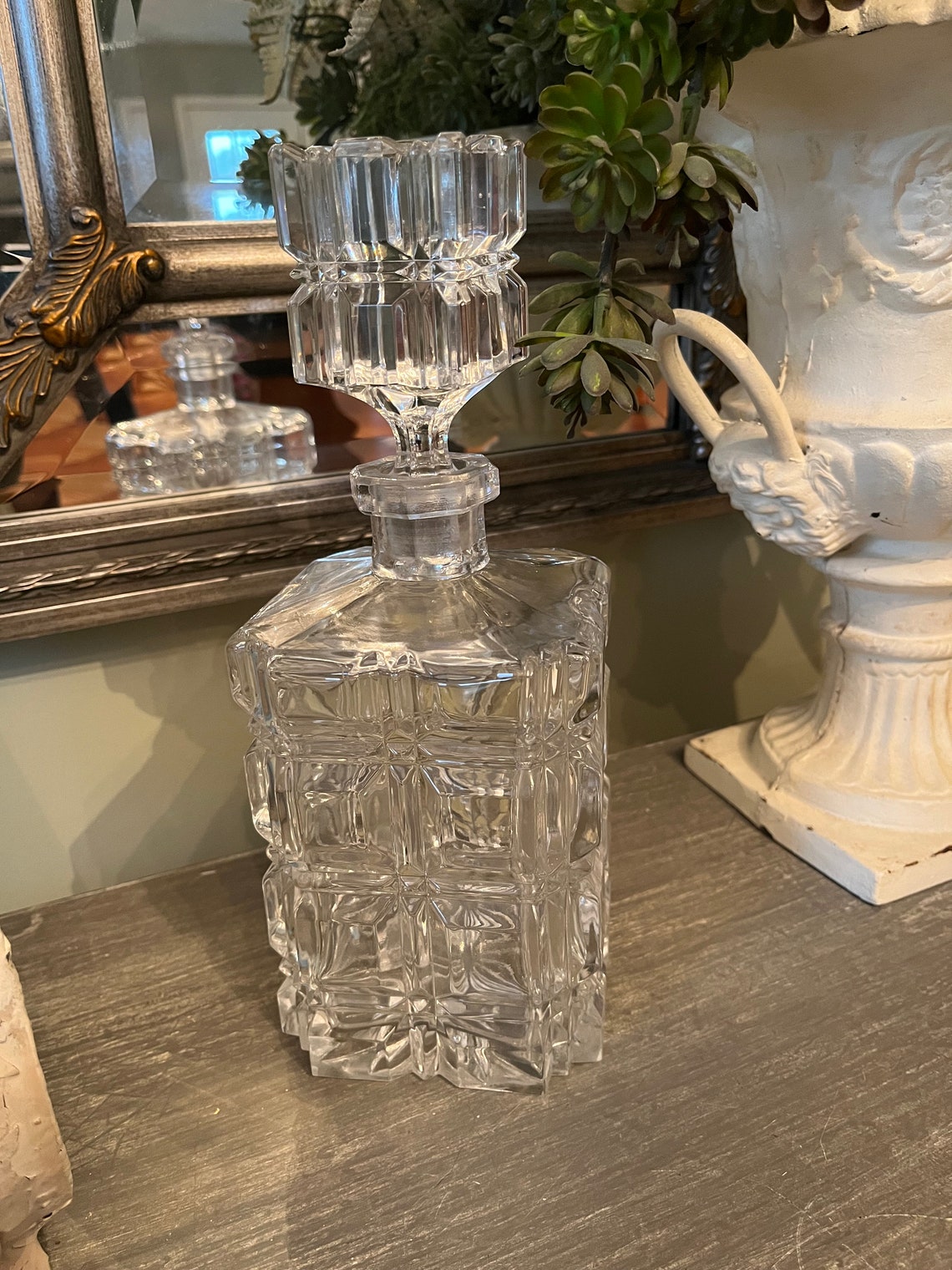 Vintage Glass Liquor Decanter - Etsy
