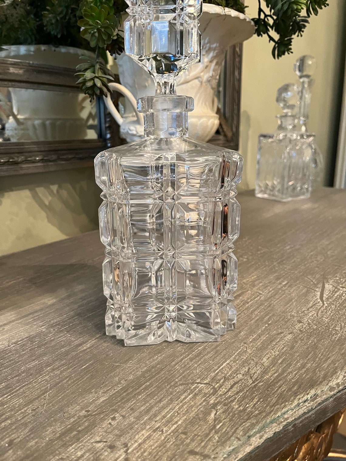 Vintage Glass Liquor Decanter - Etsy