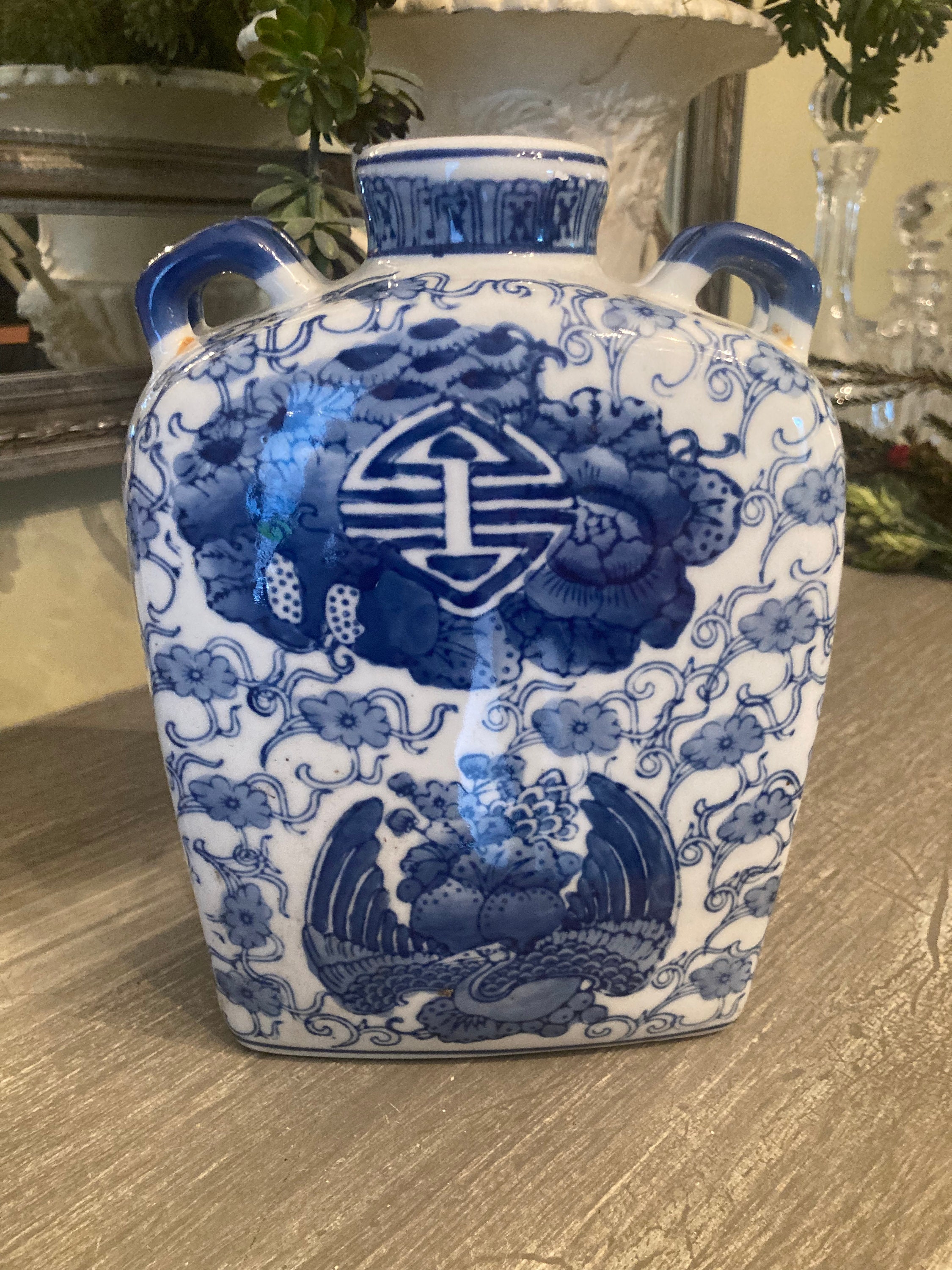 Bombay Blue and White Chinese Chinoiserie Floral Decorative - Etsy