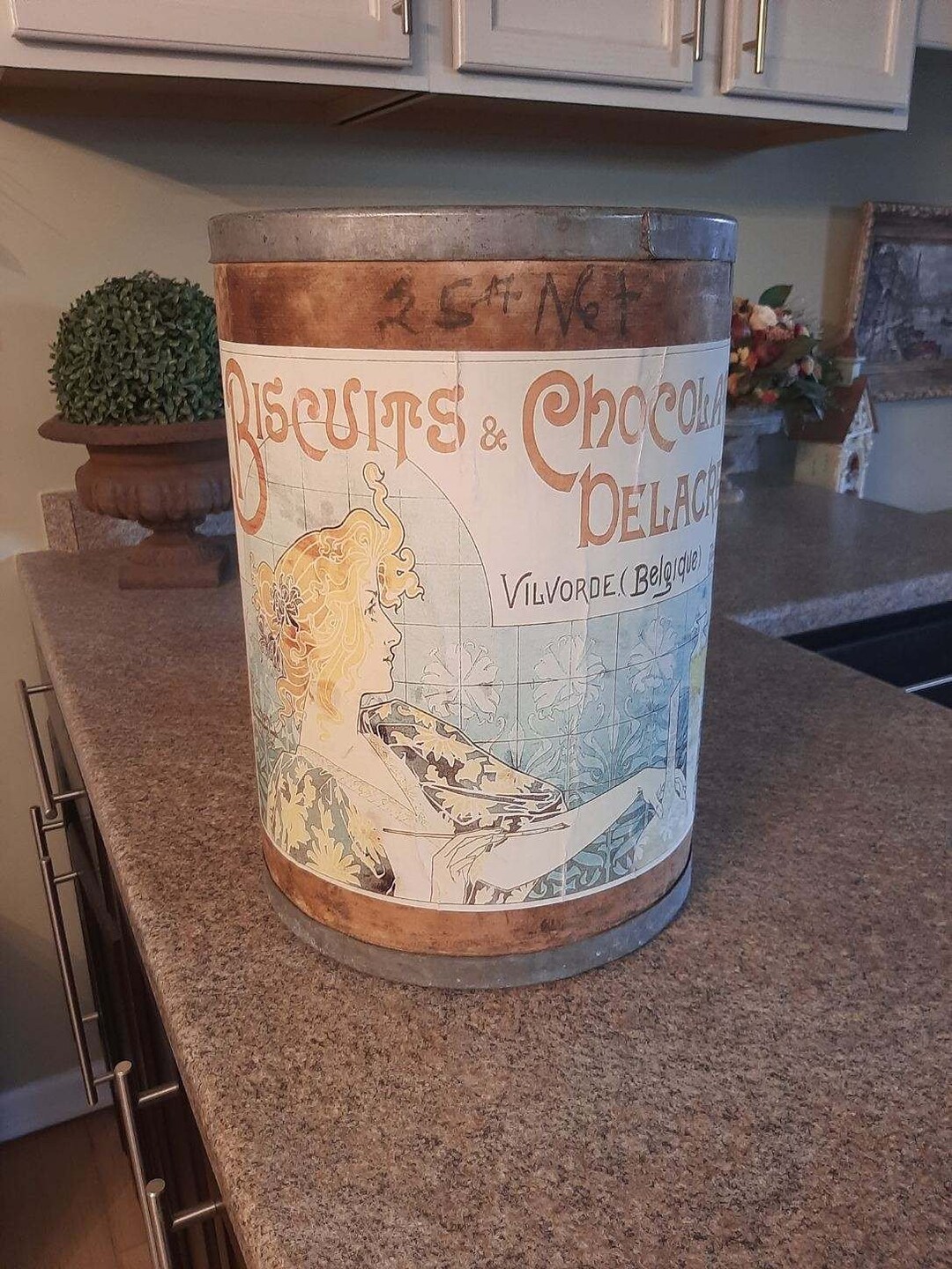 Large Vintage Biscuit Barrel - Etsy