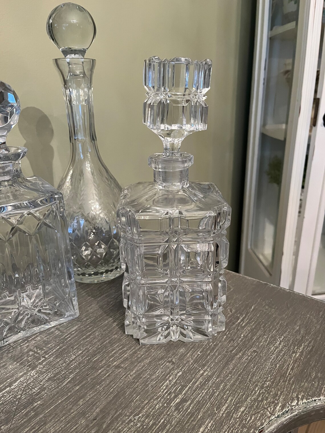 Vintage Glass Liquor Decanter - Etsy