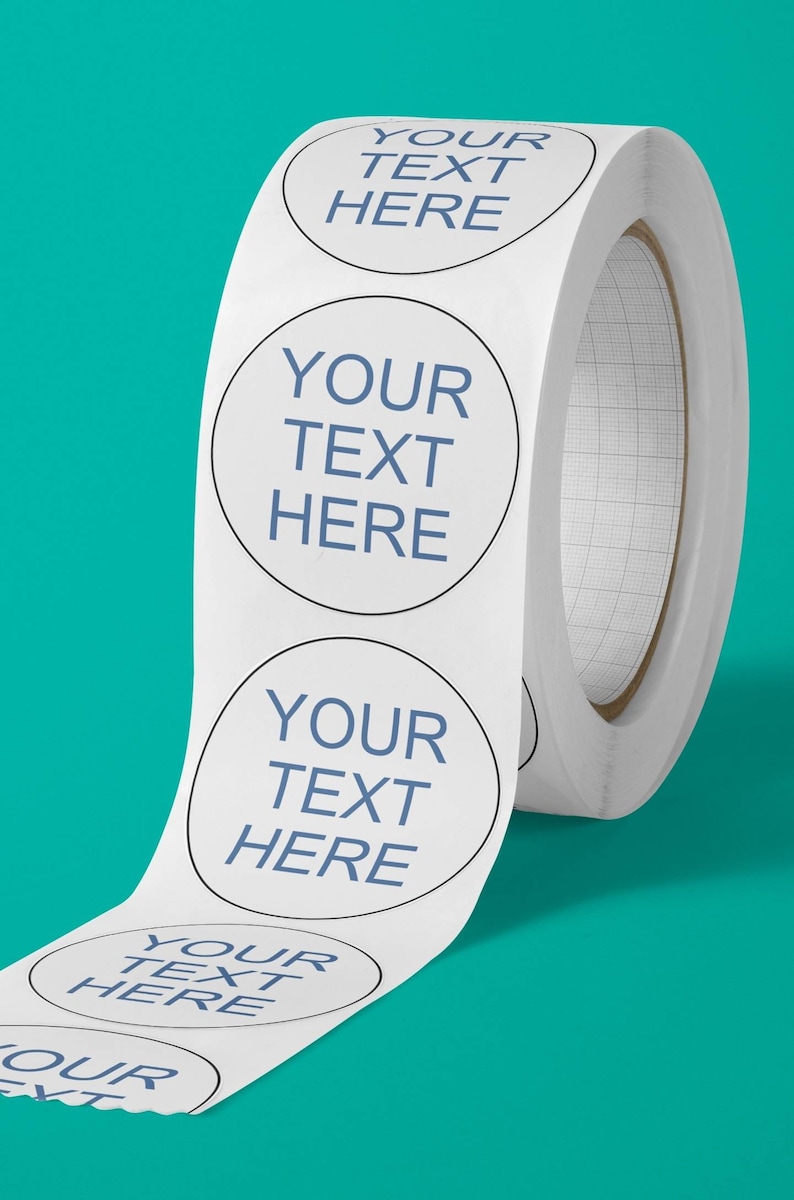 Add Your Text Roll of Stickers Small Business Packaging Labels 35mm ...