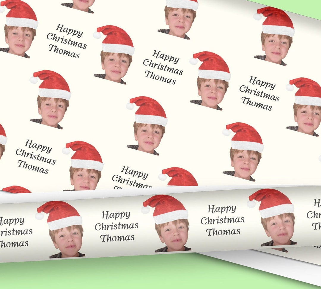 CHRISTMAS Personalised Photo Wrapping Paper ROLL Eco Friendly Thick ...