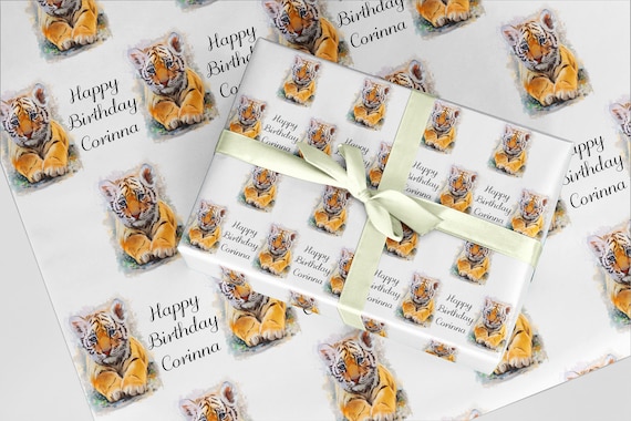 Cute Tiger Wrapping Paper. Personalised A3 Eco Friendly Thick - Etsy