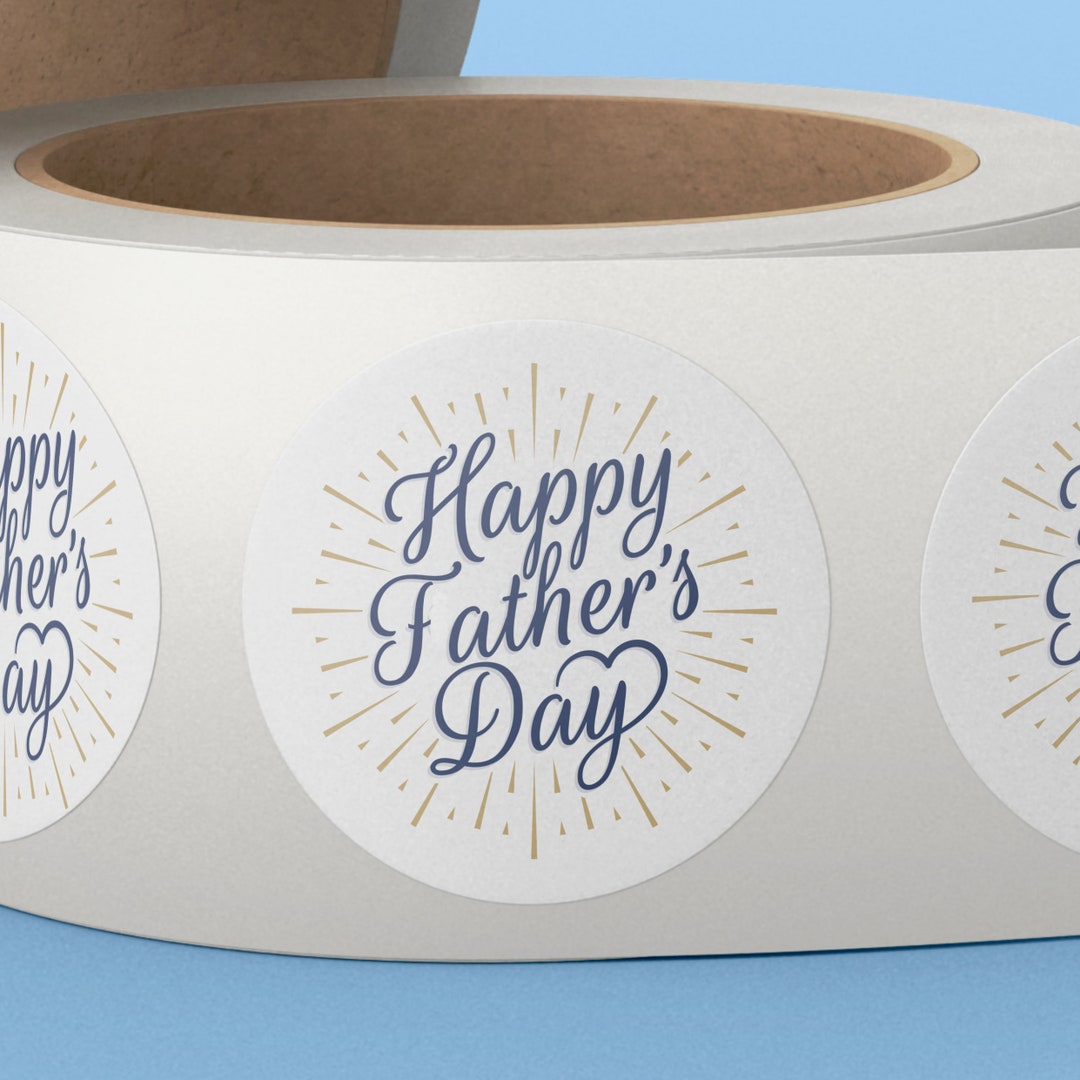 Happy Fathers Day Stickers Label. Fathers Day Gift, Dad Present, Round ...