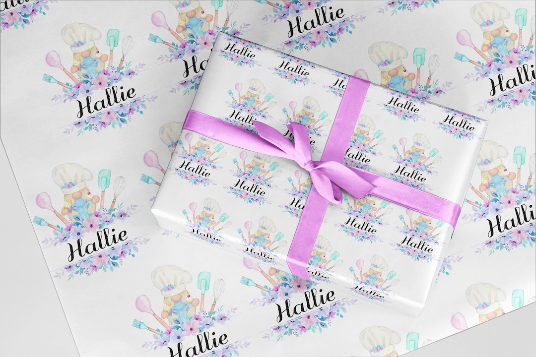 Personalised Baking Gonk Wrapping Paper. Baker Present Personalised A3 ...