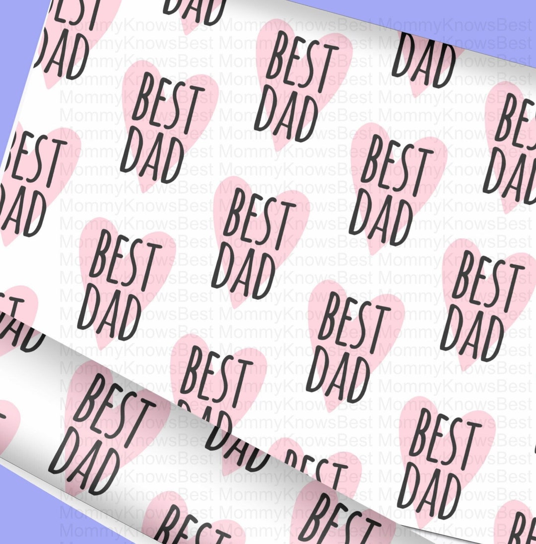 Dad Hearts Wrapping Paper . Super Hero Best Dad Fathers Day - ROLLS or ...
